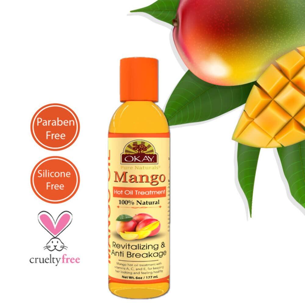 OKAY Hot Oil Treatment Mango 6oz - Deep Conditioning for Hair Growth ...