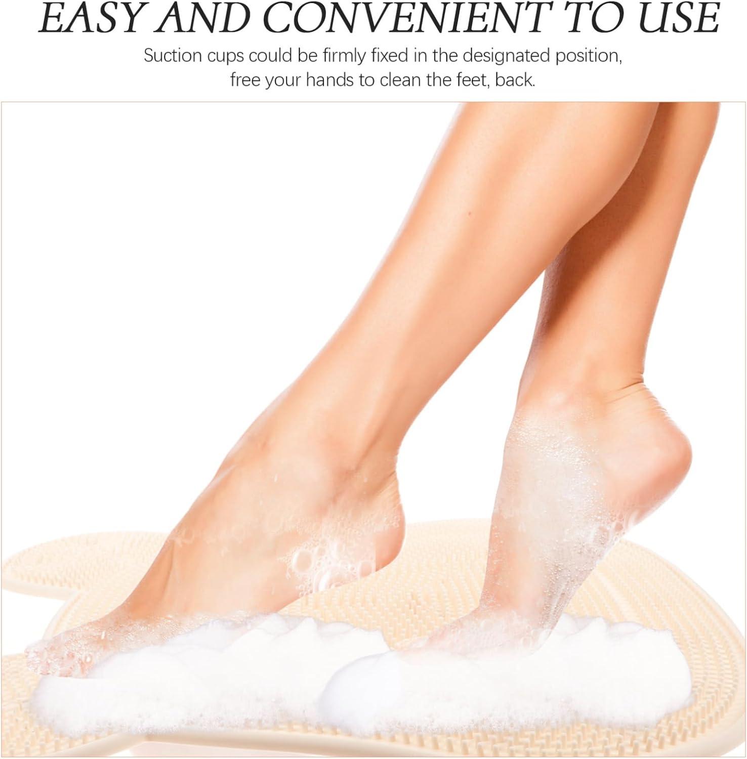 Frcolor Foot Shower Scrubber & Massage Pad - Wall-Mounted Foot ...