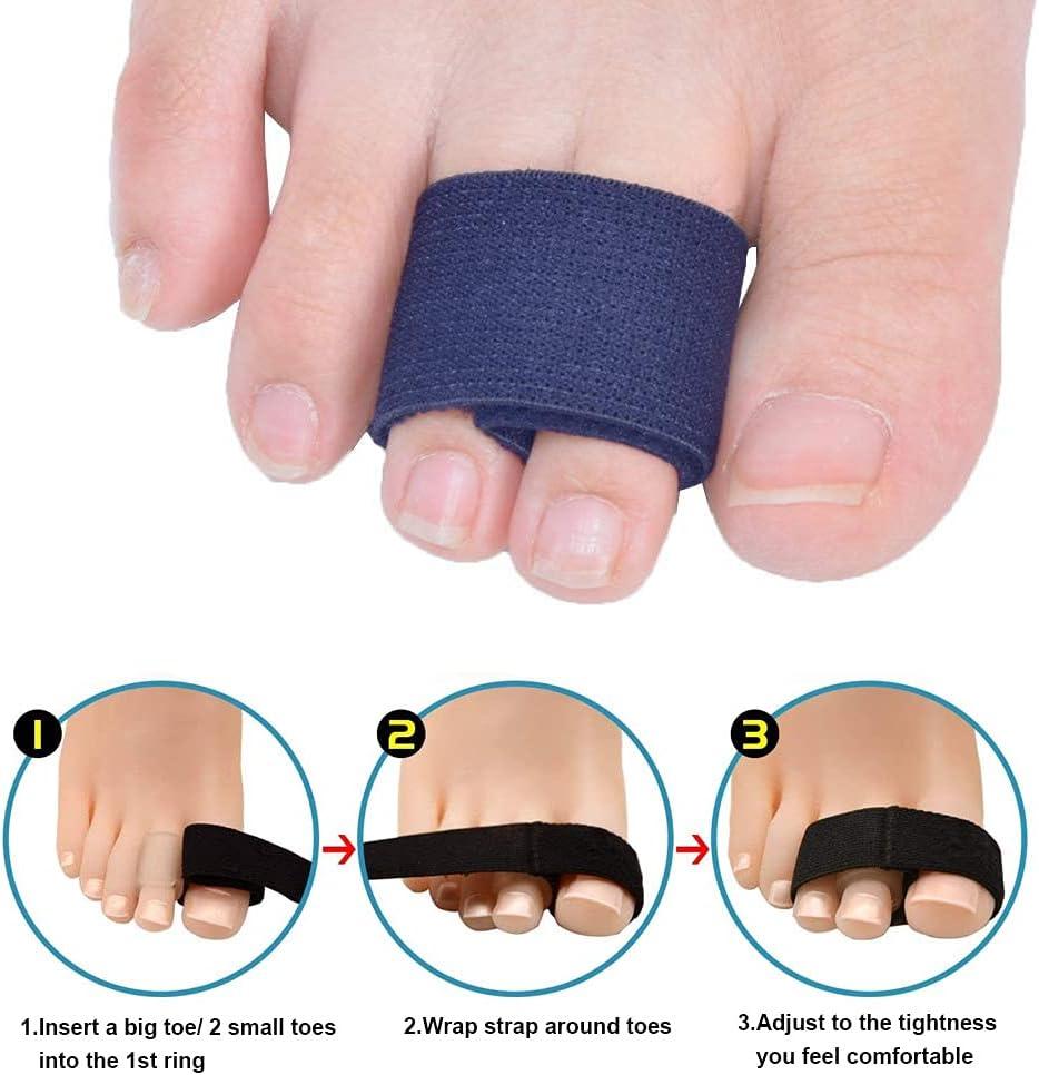 Sumifun Elasticity Toe Splint 4 Packs of Toe Wraps for Broken Toe ...