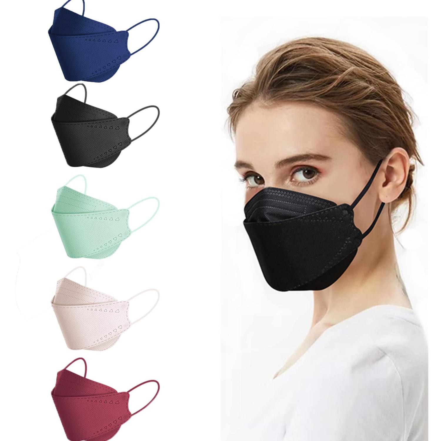 50PCS KF94 Mask Black Disposable Face Masks Mix-Navy 4-Ply Protection ...