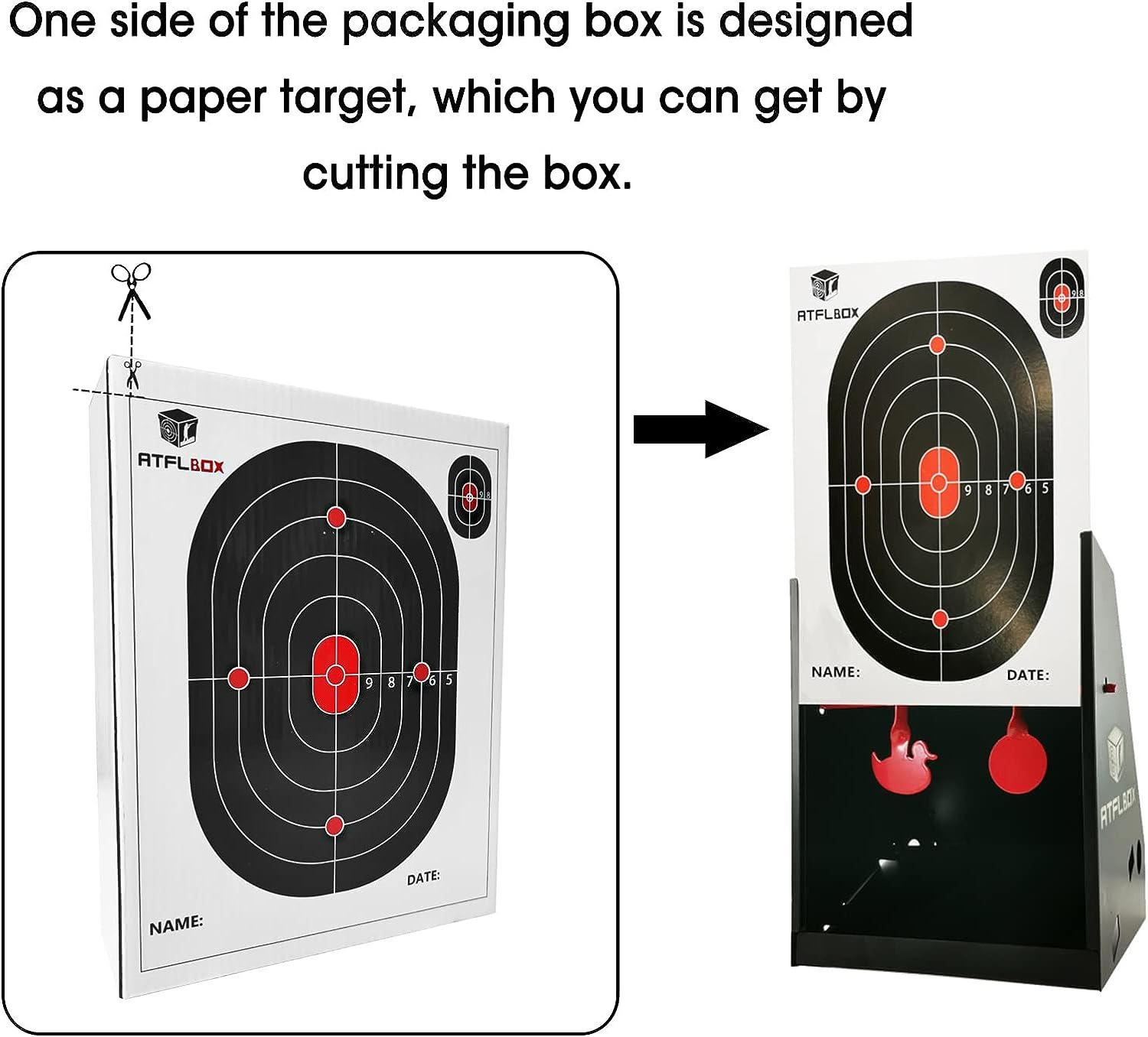 Atflbox 7x9 Inch BB Gun Target Trap with Spinning Shooting Targets and ...