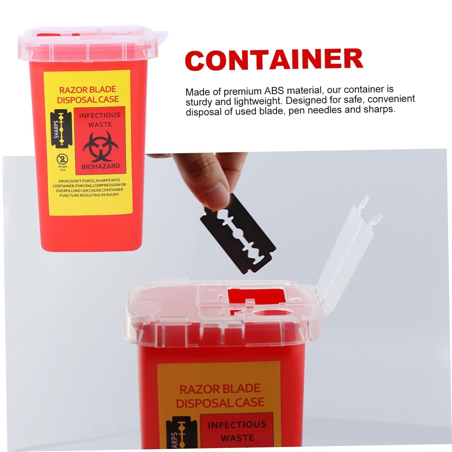 Frcolor Razor Blade Disposal Container - Portable Sharp Waste Box for ...