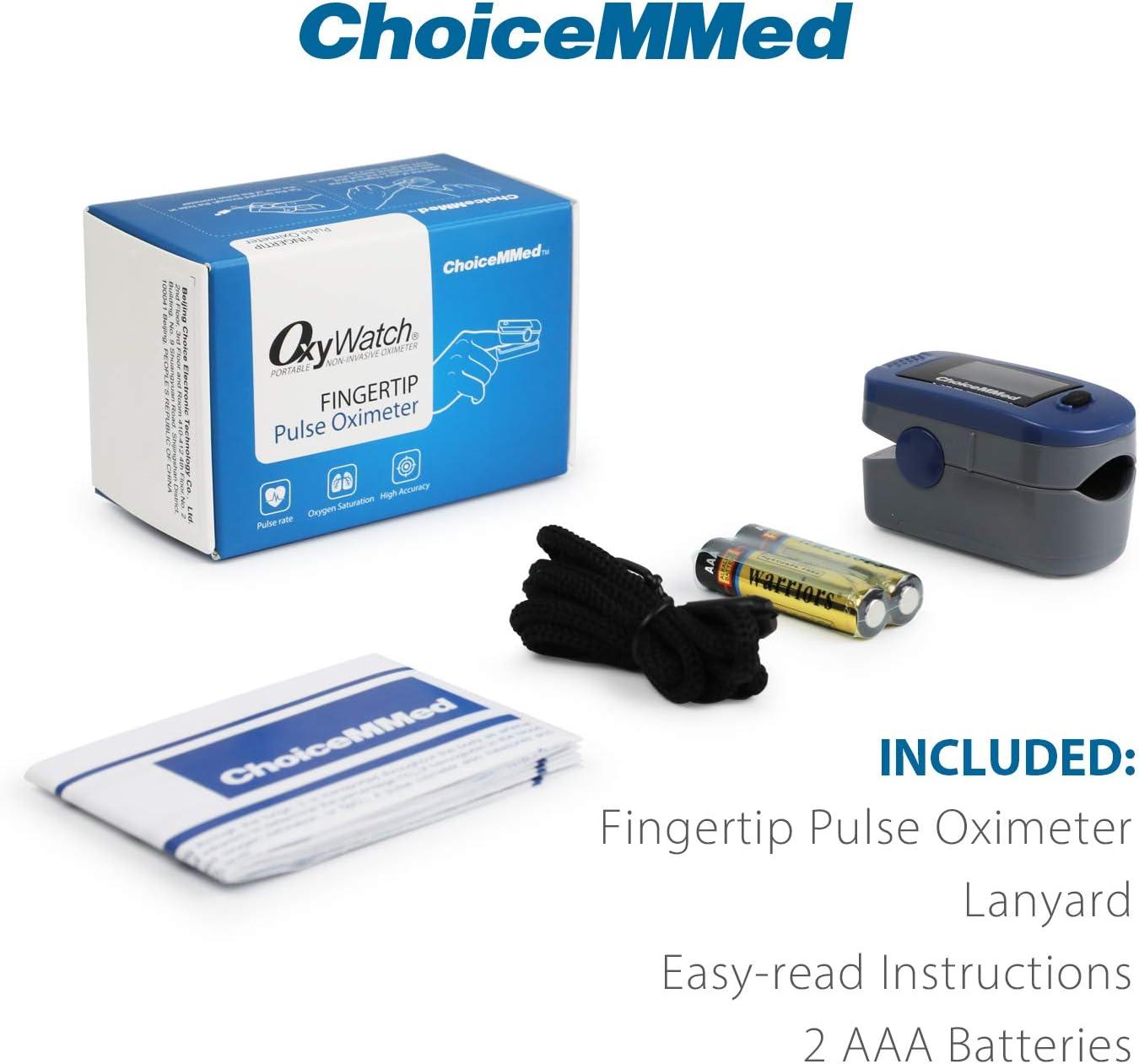 Buy ChoiceMMed Fingertip Pulse Oximeter - Measure SpO2 & Pulse Rate ...