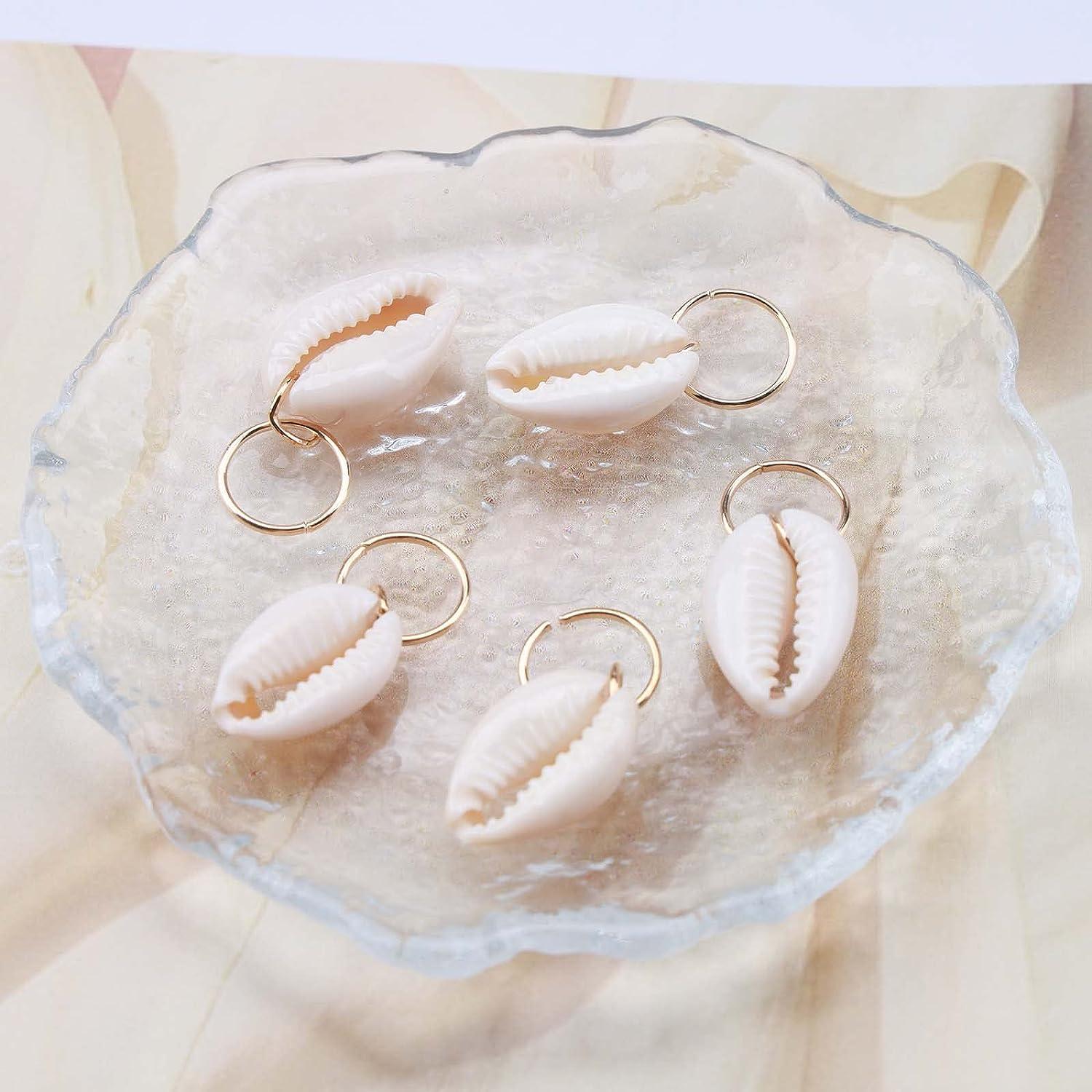 Andelaisi Vintage Shell Dreadlocks Hair Rings Gold Cowrie Pendant Hair ...