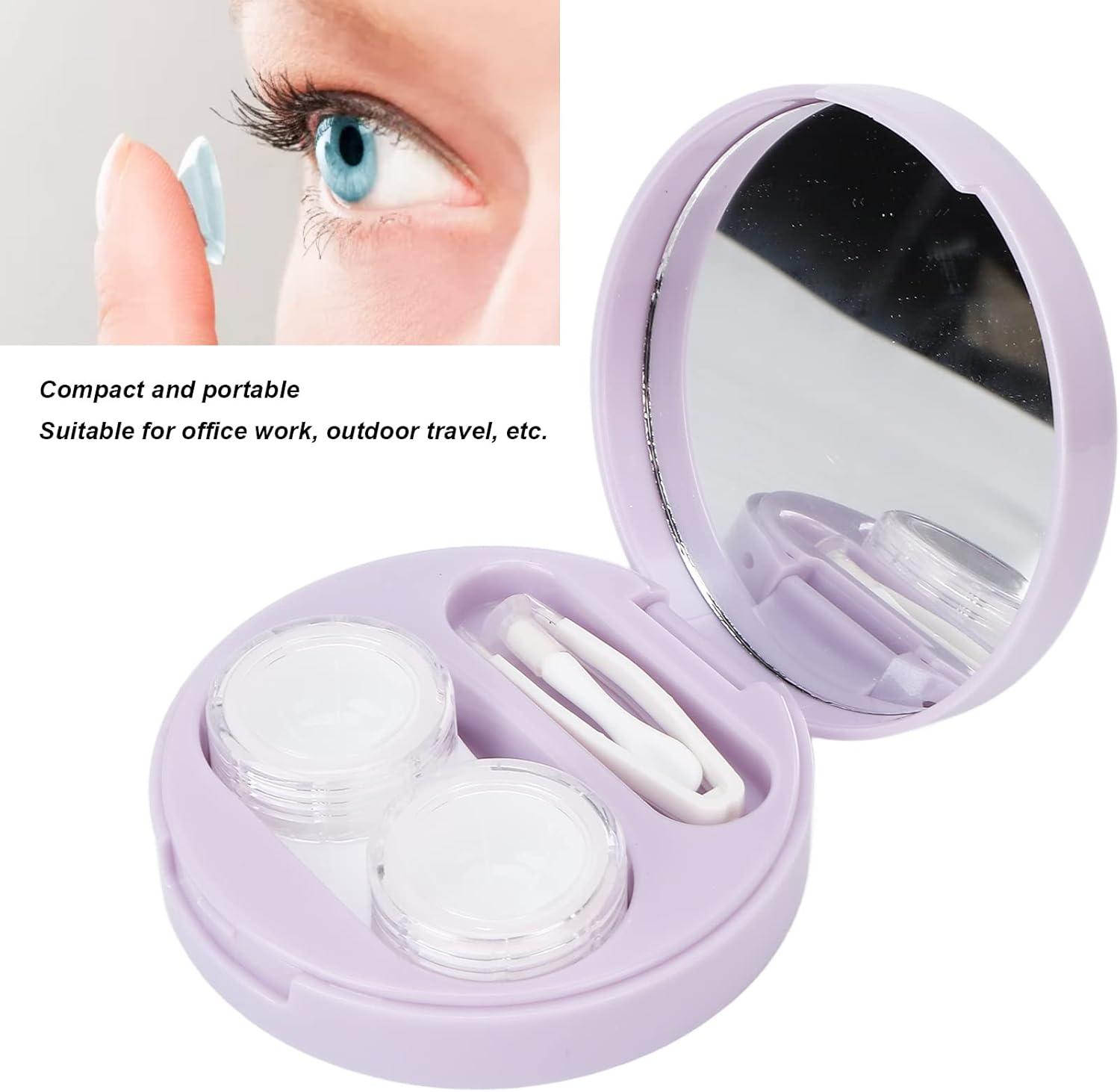 Jonlaki Mini-Colored Contact Lens Holder with Tweezers - Portable ...