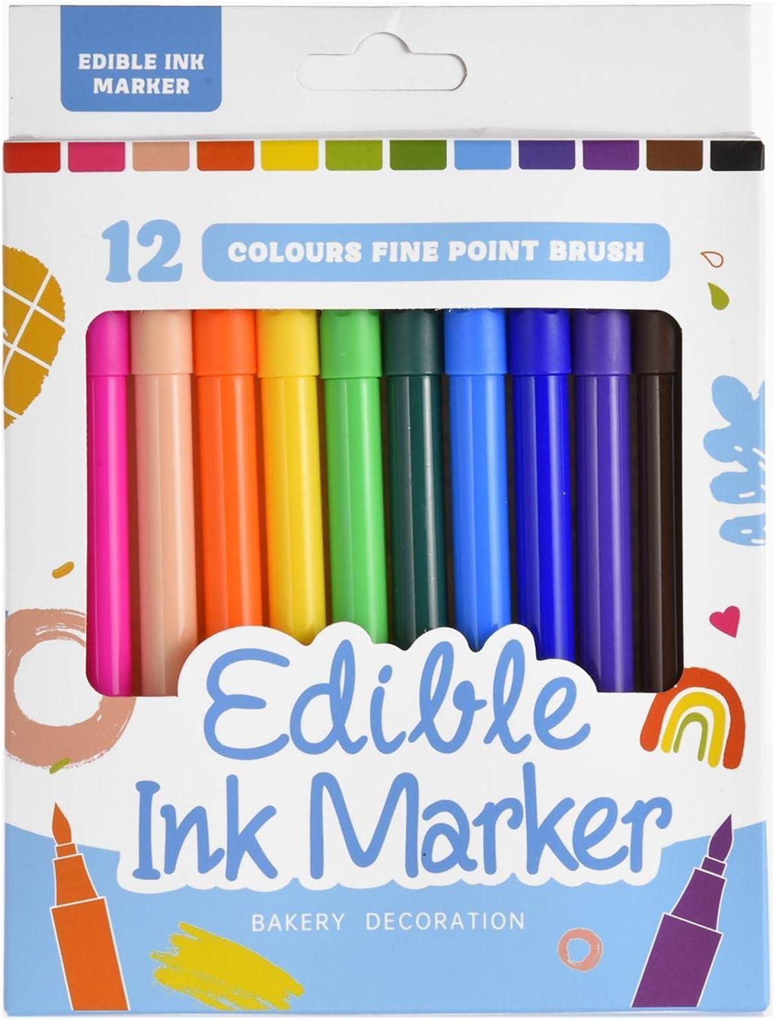 Edible Food Pens 12-Colors Edible Food Colouring Pens Single Tip Design ...