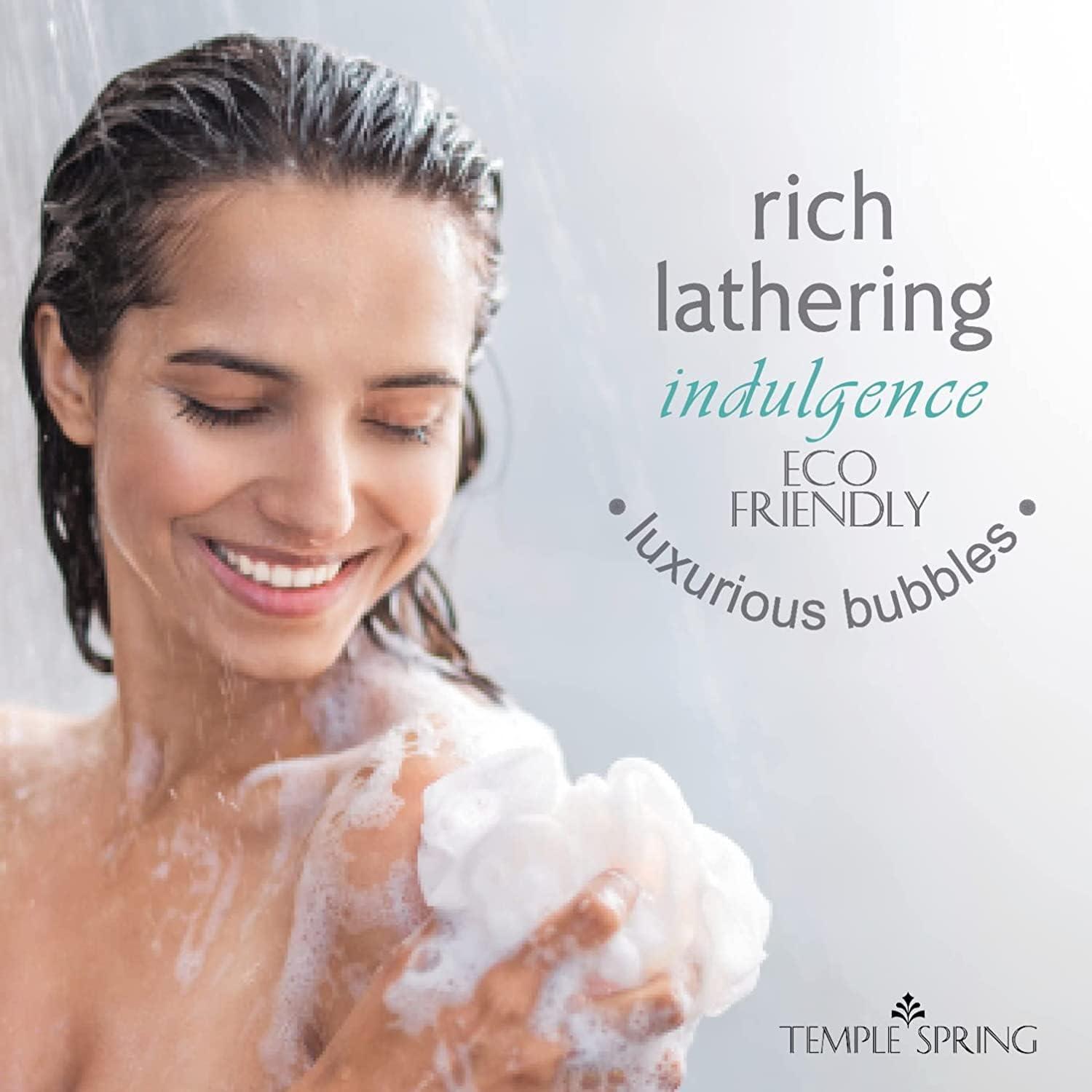 3 Pack Natural Recycled Shower Loofahs - Exfoliating Body Scrubber Set ...