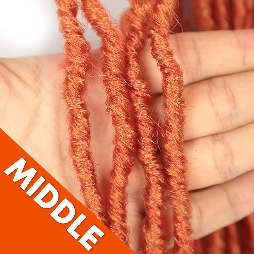 Faux Locs Crochet Hair 36 Inch Copper Red Soft Locs | Pre-looped ...