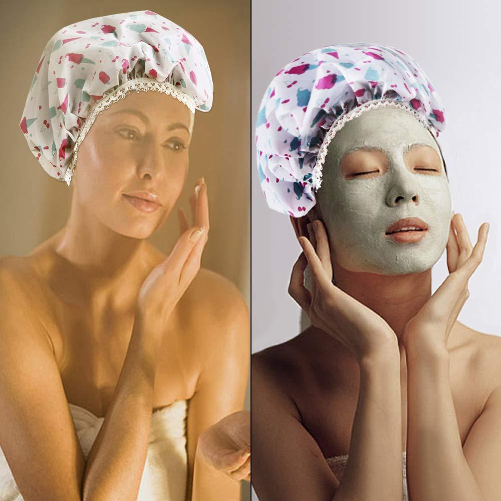 11 Piece Waterproof Shower Caps Reusable Elastic Hair Cap For Girls
