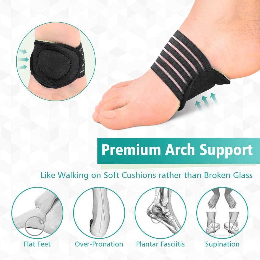 Arch Support Brace (Pair) Plantar Fasciitis Gel Strap for Men and Woman ...