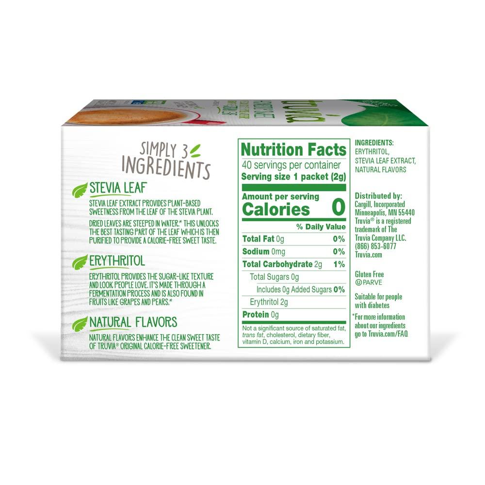 Truvia Natural Stevia Sweetener Packets - 2.82 Oz, 40 Count - Pack of 1 ...