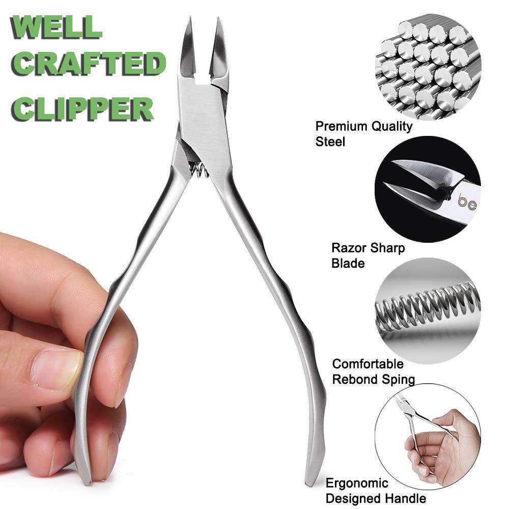 BEZOX Stainless Steel Long Handle Toenail Clippers for Thick or Ingrown ...