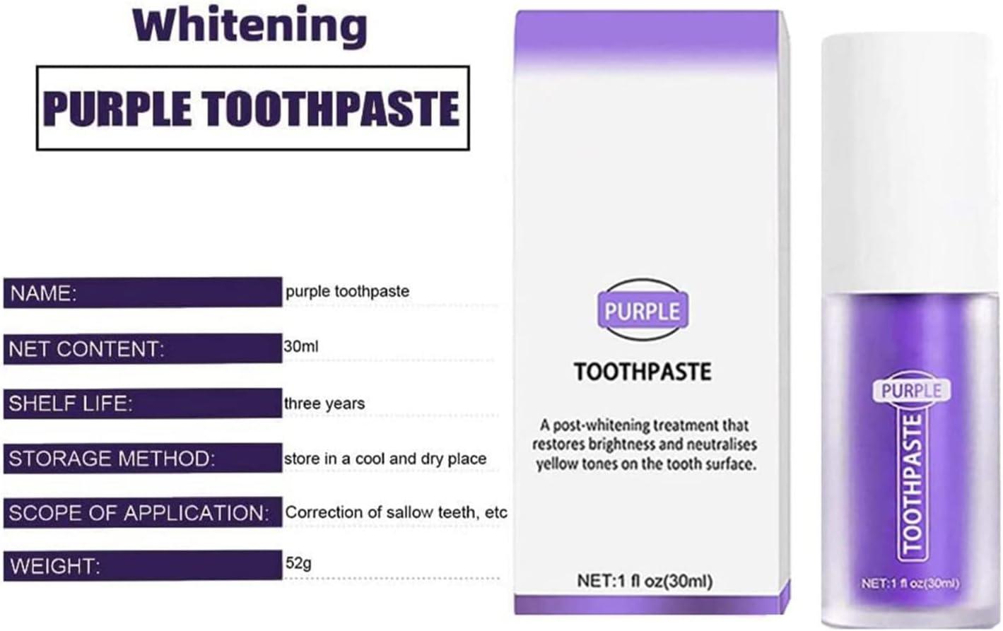 Sensitive Teeth Whitening Toothpaste Purple Formula for Gentle Cleaning ...