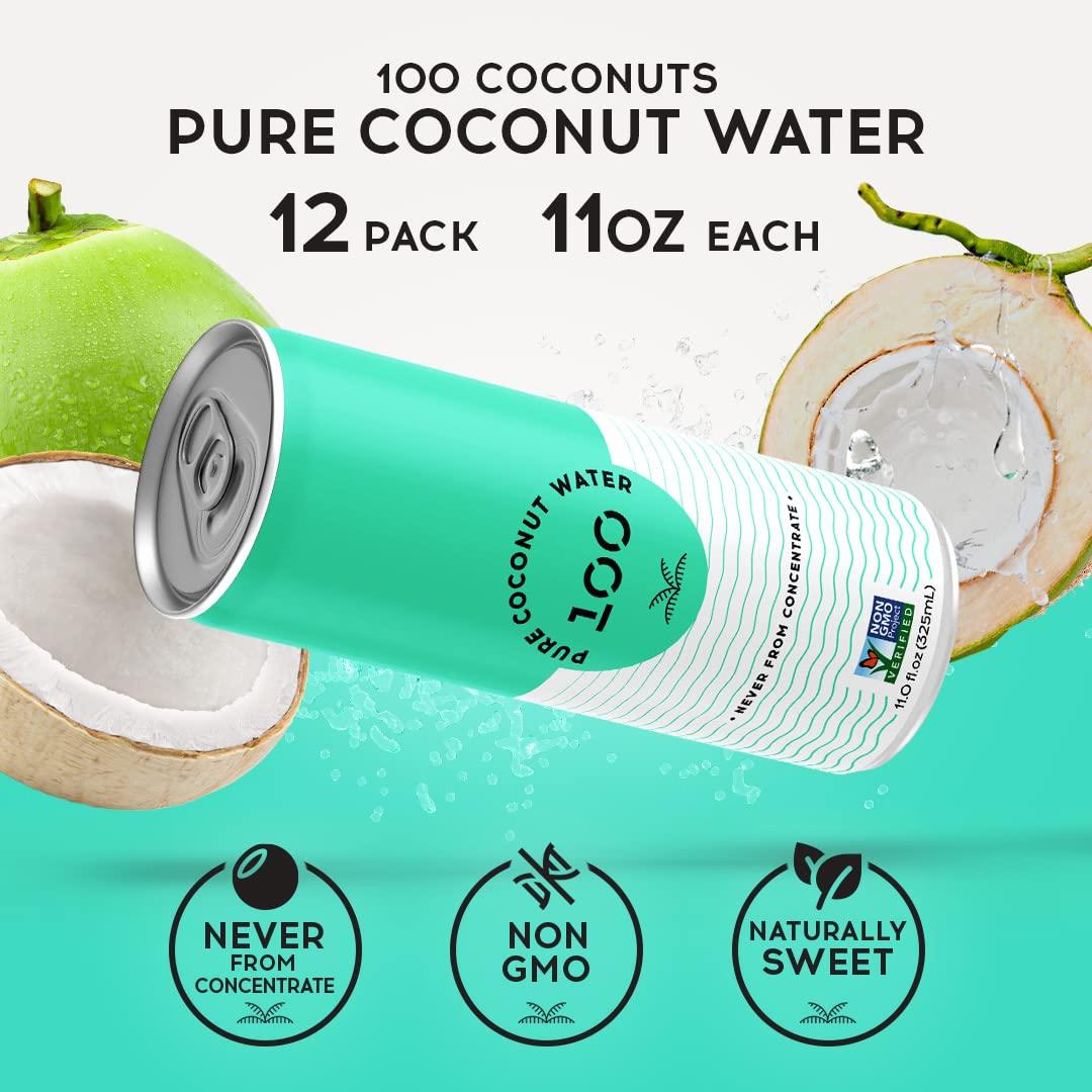 100 Coconuts Pure Coconut Water - 100% Natural & Low Calorie Drink ...