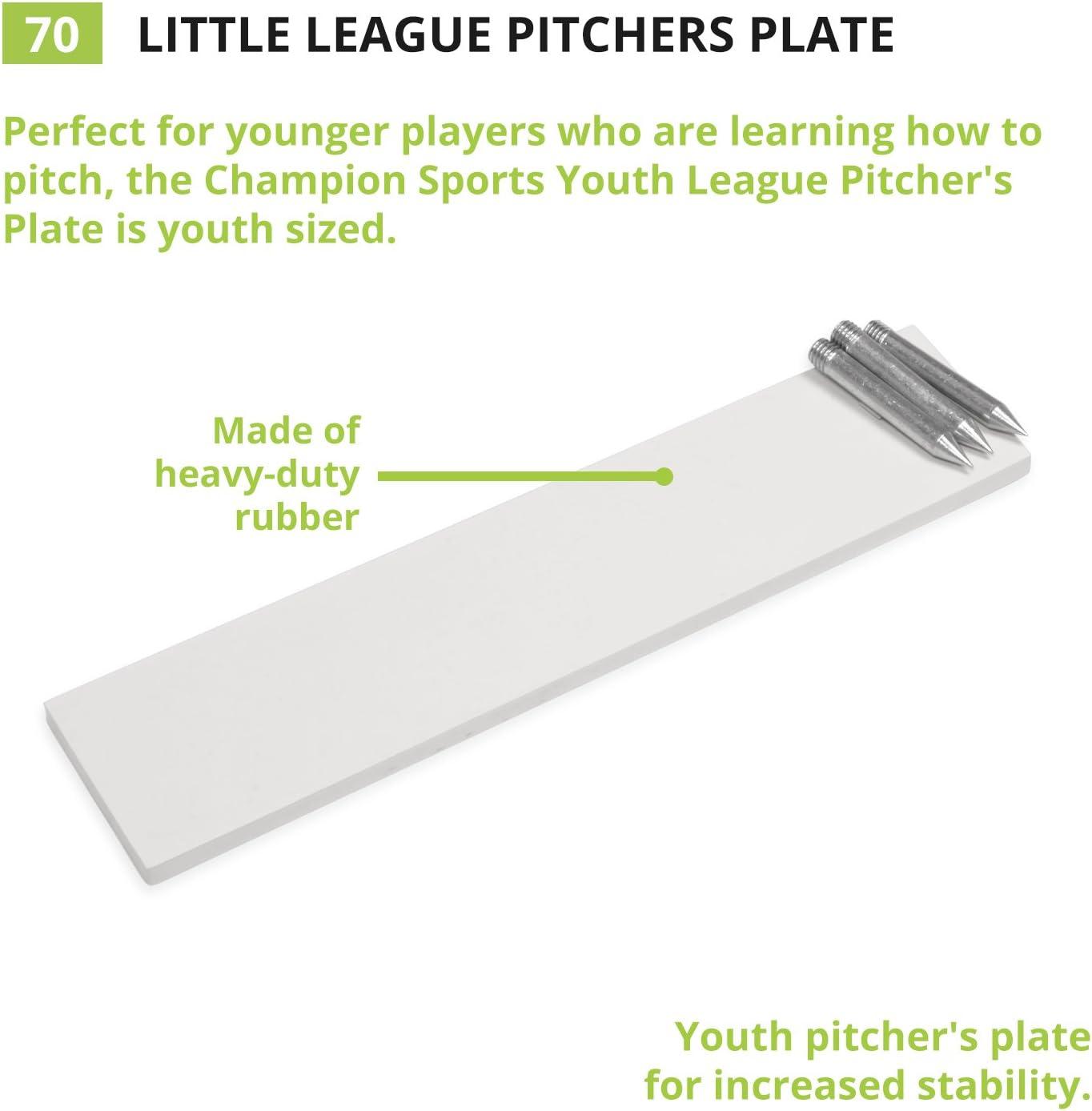 Champion Sports Youth Pitcher's Plate - Durable Rubber Baseball ...