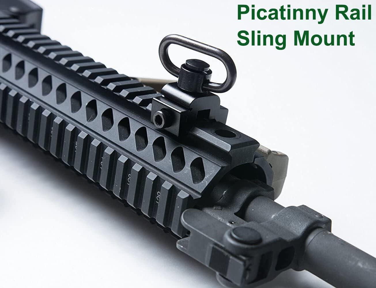 EZshoot Picatinny Sling Mount 2PCS - 360 Rotation Rail Attachment ...