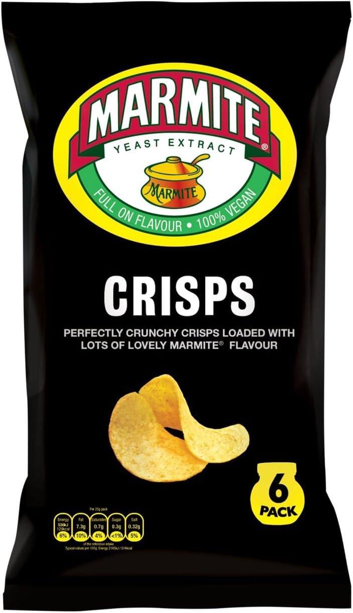 Marmite Snack Crisp Bundle with Marmite Multipack Crisps 6x25g (3 Pack ...