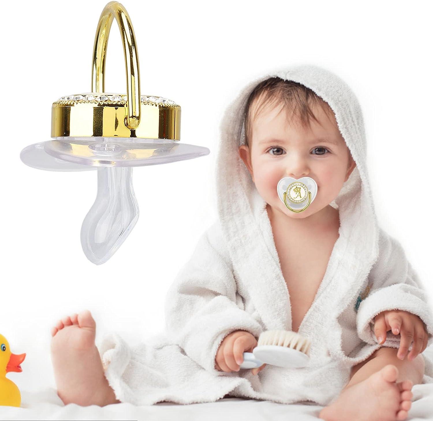 Pacifier Clips Baby Girl - Rhinestone 26 Letter Initial Bling Pacifier ...