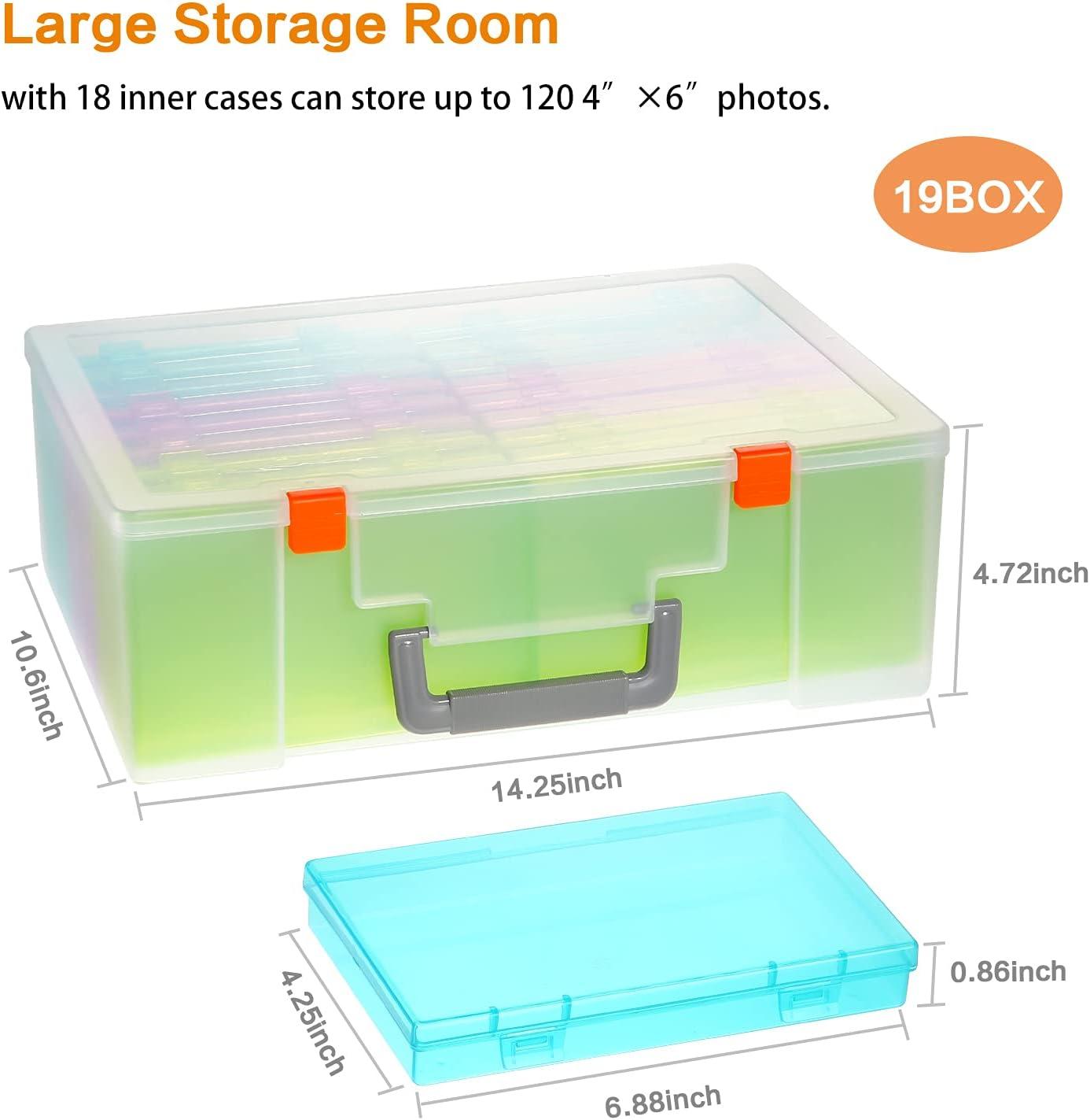 Extra Large 4x6 Photo Storage Box Organizer - Acid-Free Plastic Case ...
