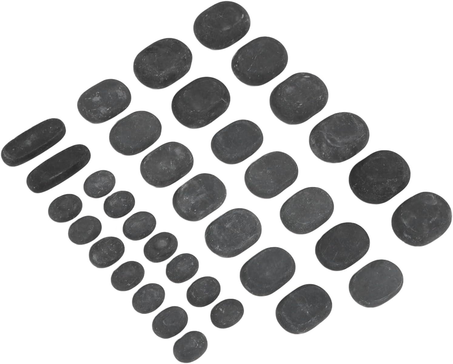 36pcs Basalt Hot Stones Set - Round Massage Stones for Body Relaxation ...