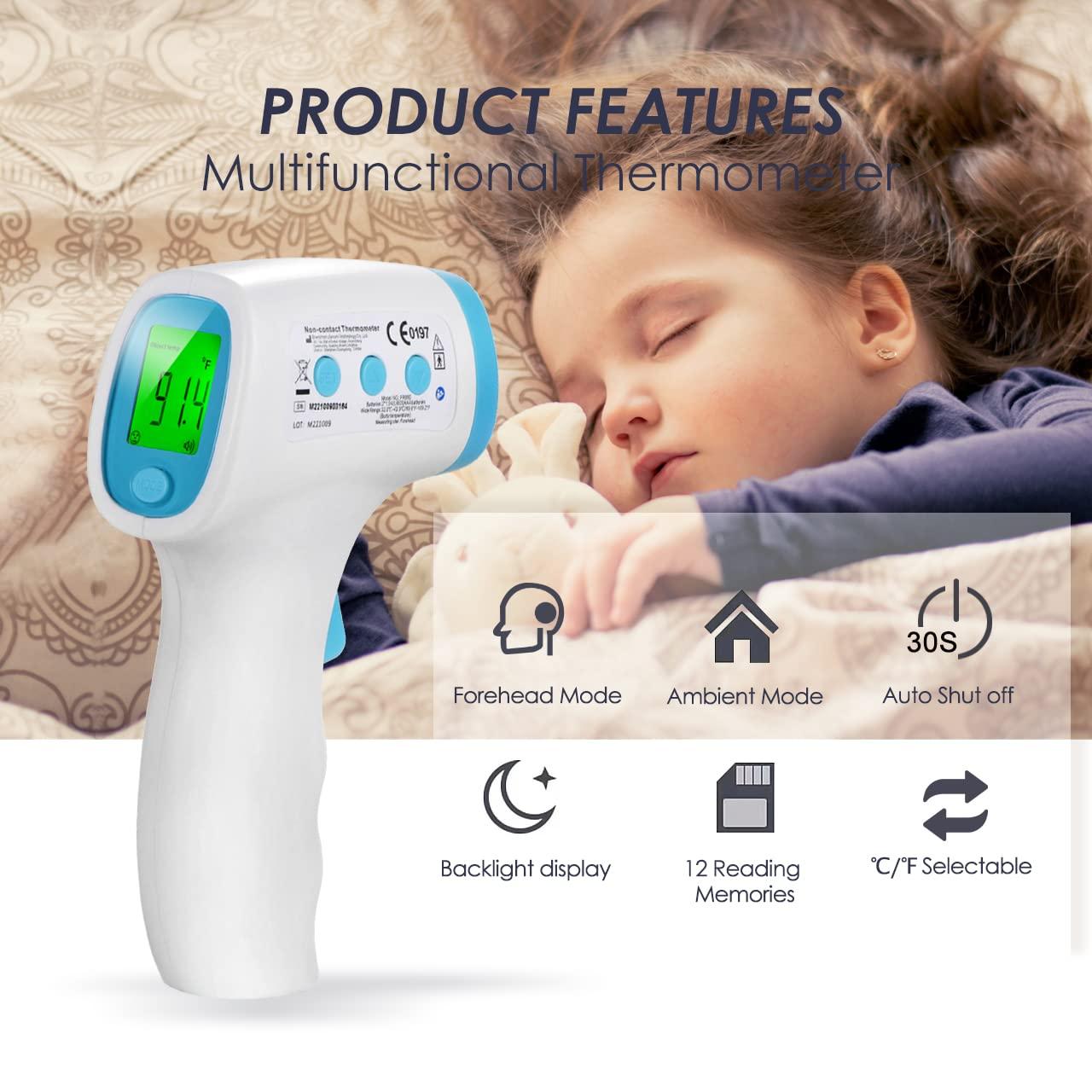 Touchless Infrared Forehead Thermometer - Instant Read for Baby ...