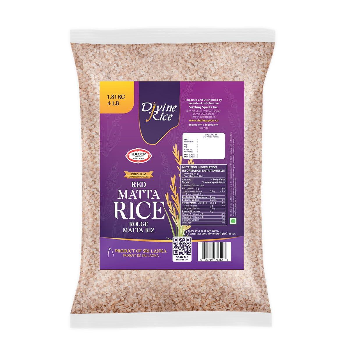 Divine Rice Red Matta 4lb Pack Premium Whole Grain Sri Lankan Matta ...