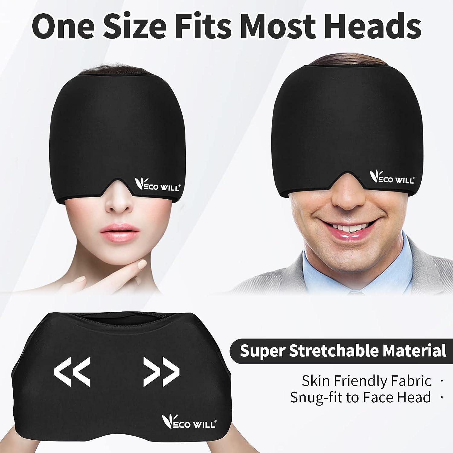 Headache Cap - 360 Fitting Double Gel Ice Cap for Migraine Relief - Hot/Cold Therapy Hat for ...