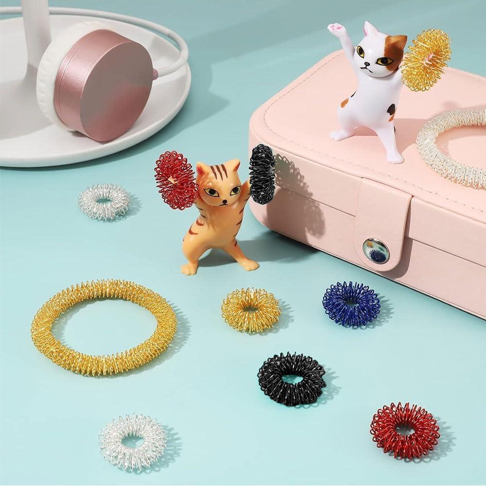 Buy LATRAT 5-Piece Acupressure Massage Ring Set - Spiky Sensory Finger ...