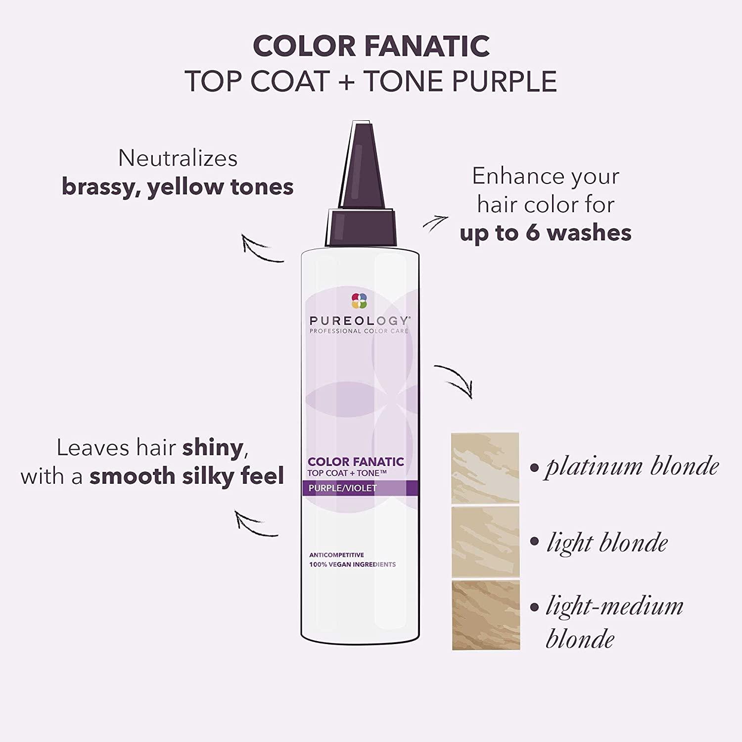 Pureology Color Fanatic Top Coat + Tone, High-Gloss Hair Toner | Hair ...