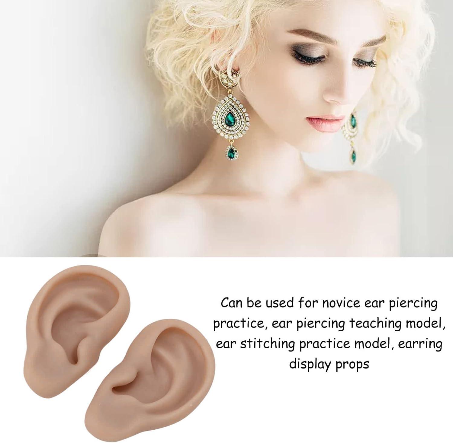 Silicone Flexible Ear Model - Dark Skin Color | Soft & Realistic Human ...
