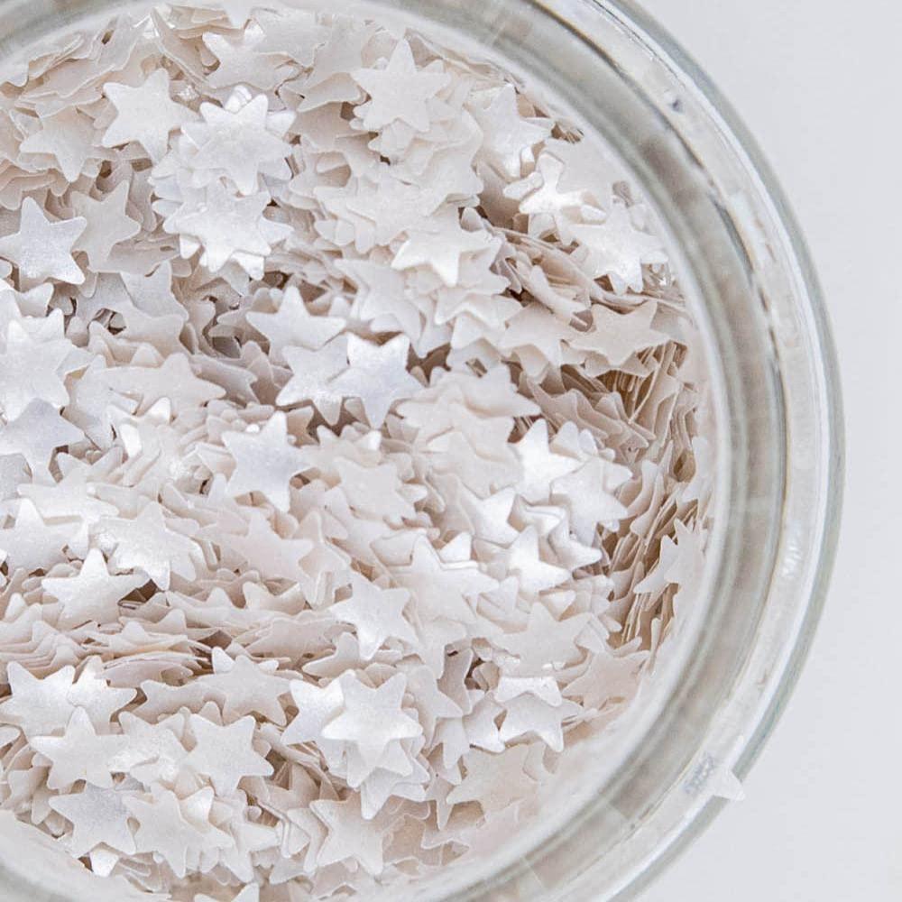 Edible Silver Star Glitter Sprinkles - Vegan Fancy Decorations for ...