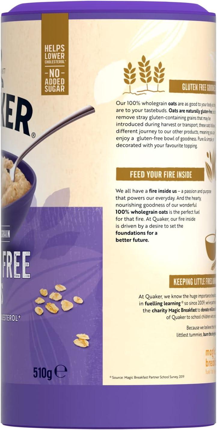 Quaker Gluten Free Original Porridge Oats 510 g (Pack of 5)