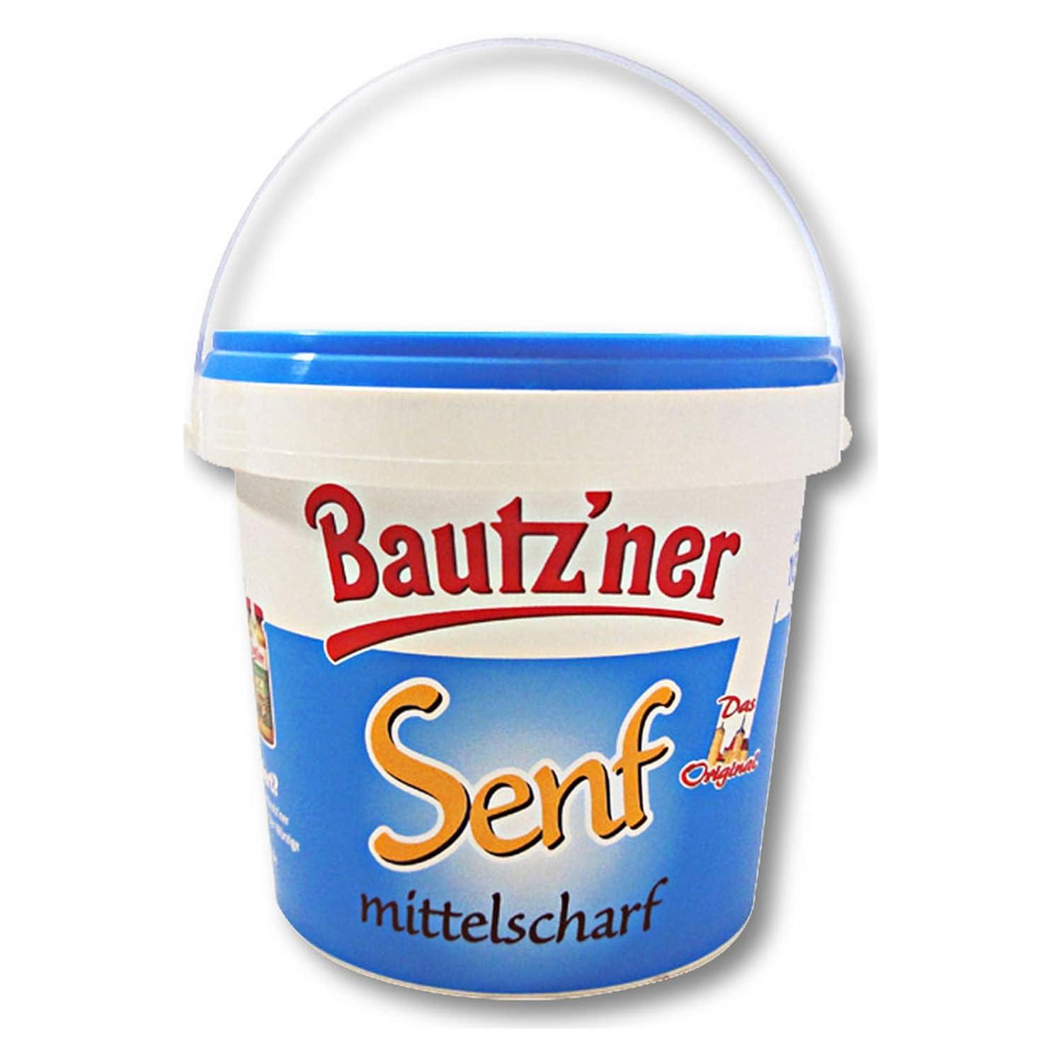 Pack of 4 Bautzner Medium Hot Mustard (4 x 1000 ml) - Premium Mustard ...