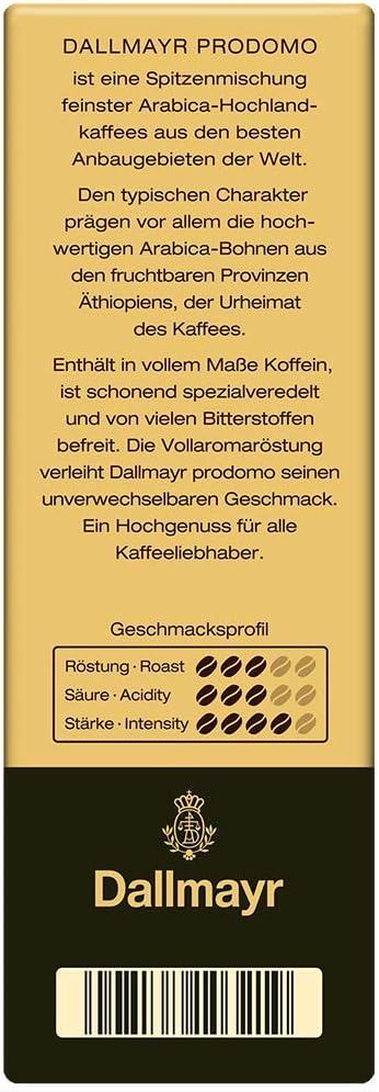 Dallmayr Prodomo Original German Roast Ground Coffee 500g - Premium ...