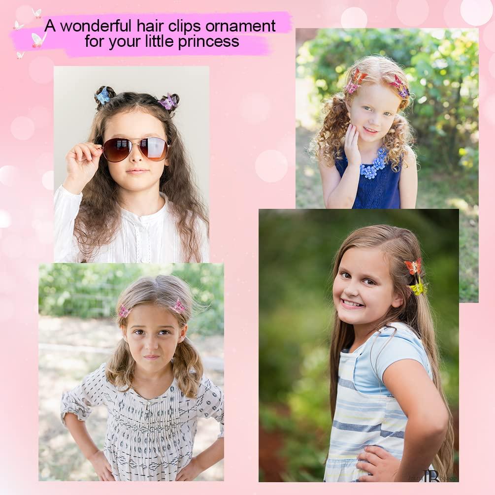 50 Pcs Plastic Mini Butterfly Hair Clips in Assorted Gradient Colors ...