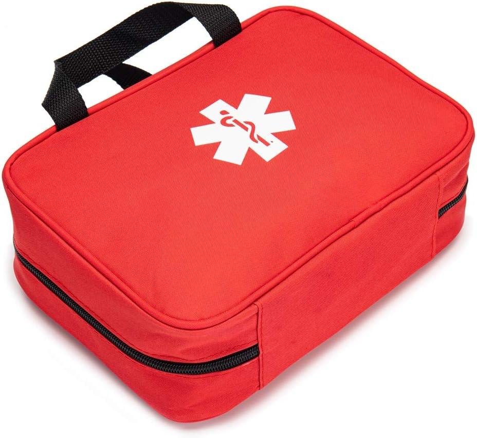 Jipemtra Red Empty First Aid Bag - Travel Rescue Pouch for Home, Car ...