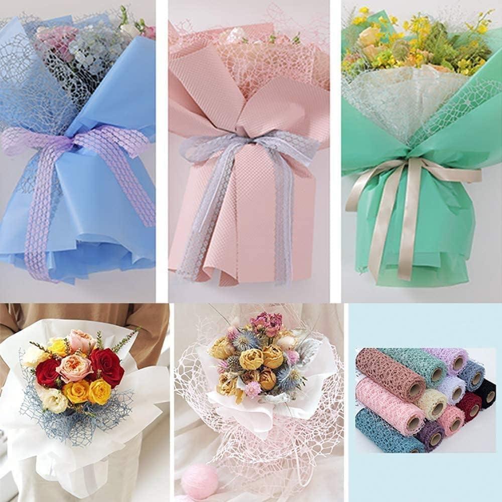 Jacquard Net Mesh Floral Wrapping Paper Roll - Light Purple (19.7in x ...