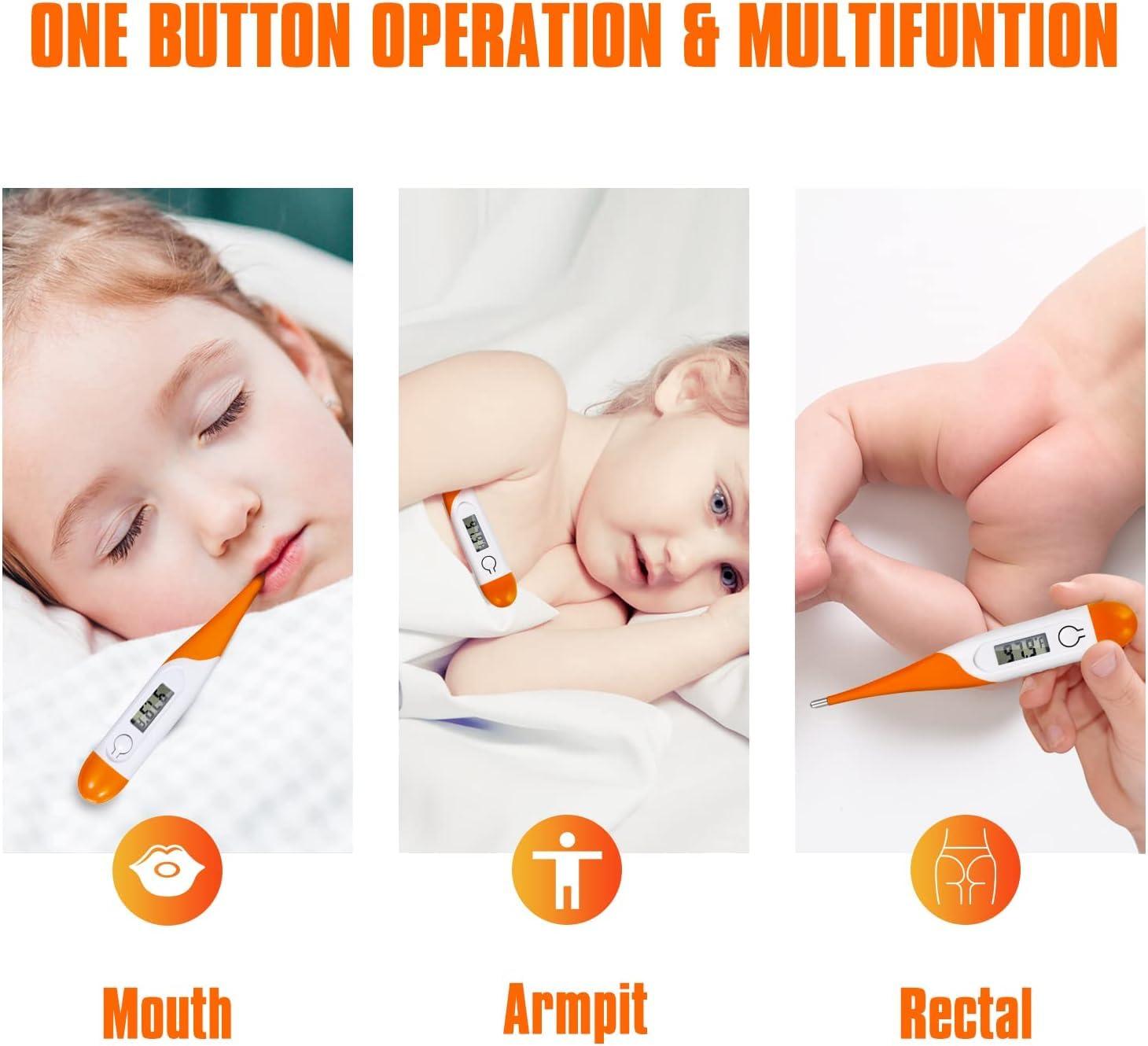 Digital Fever Thermometer - Fast Easy Read for Babies Kids Adults ...