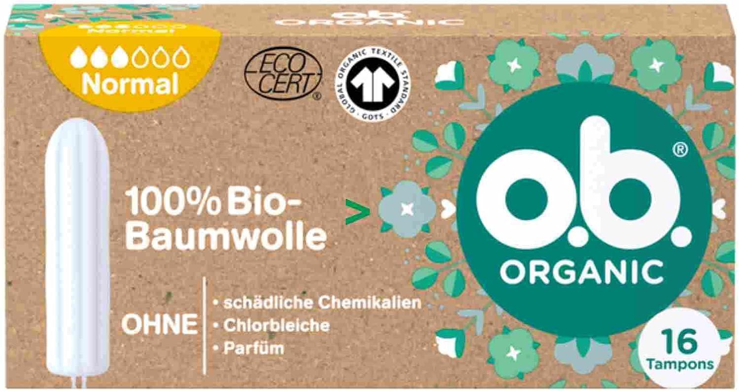 Buy OB Organic Bio Tampons Normal (16 pcs) - Eco-Friendly Menstrual ...