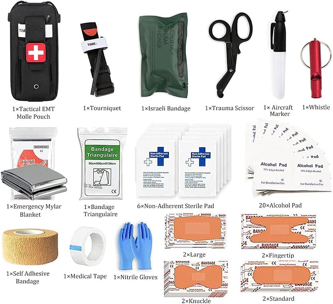 Med Kit Trauma Kit with Tourniquet - Emergency Survival First Aid Kits ...