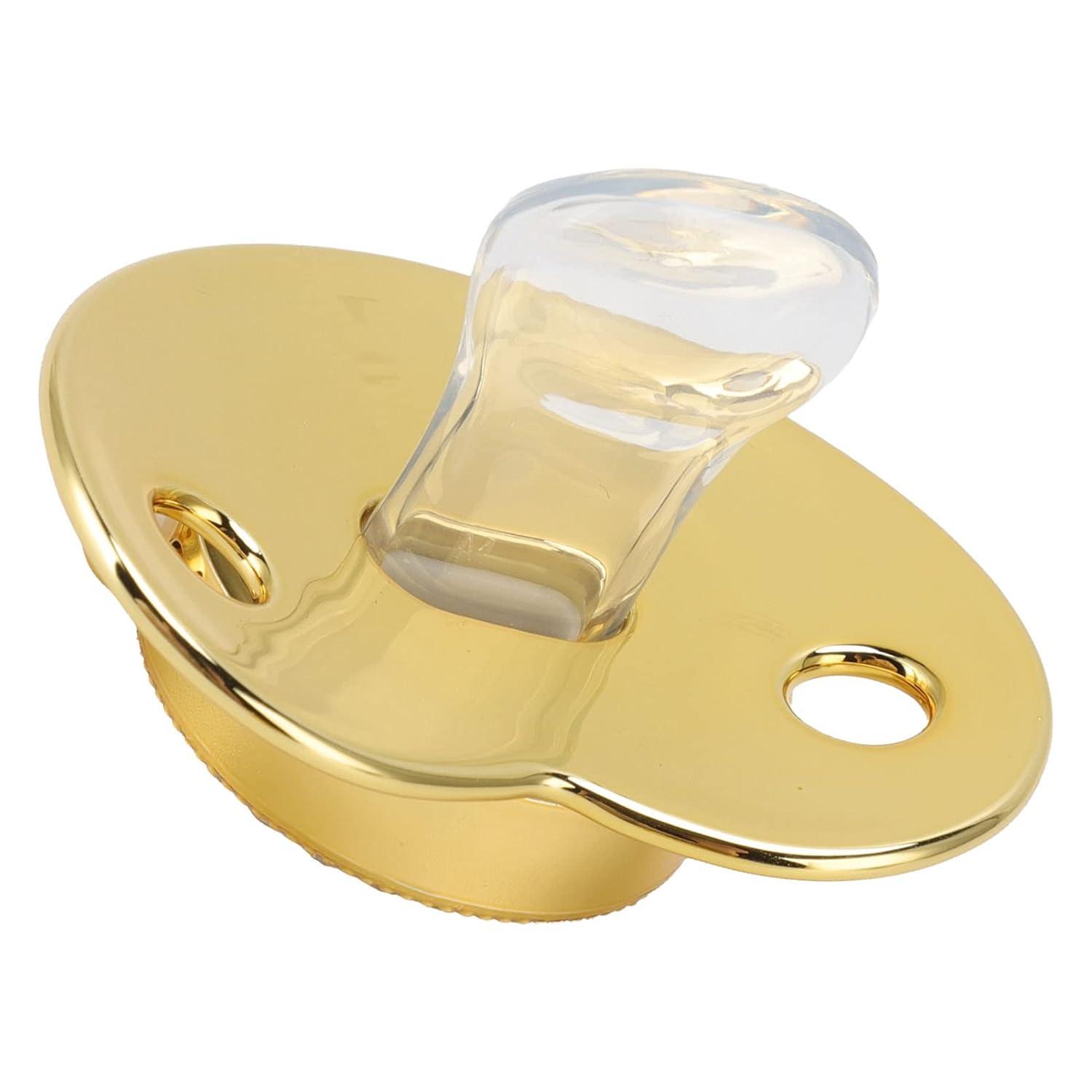 Luxury Baby Pacifier - Portable Gold Bling Silicone Nipple with Chain ...