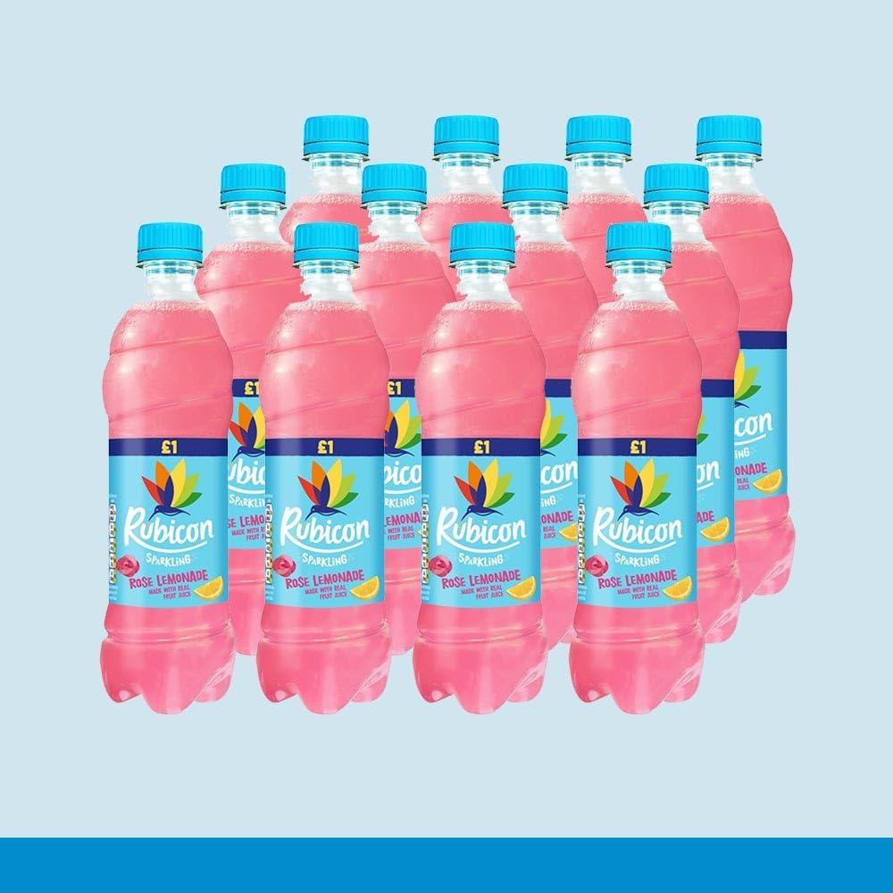 12 x Rubiconn Sparkling Rose Lemonade 500ml - Sparkling Rose Flavoured ...