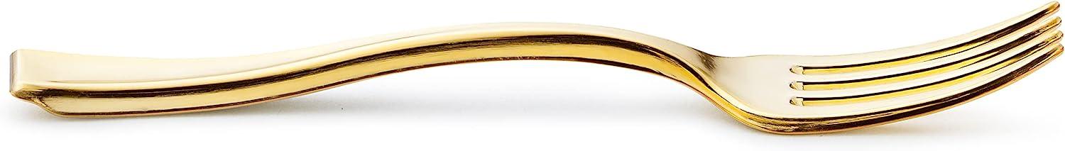 80 Count Plastic Mini Gold Tasting Forks - Perfect for Appetizers ...