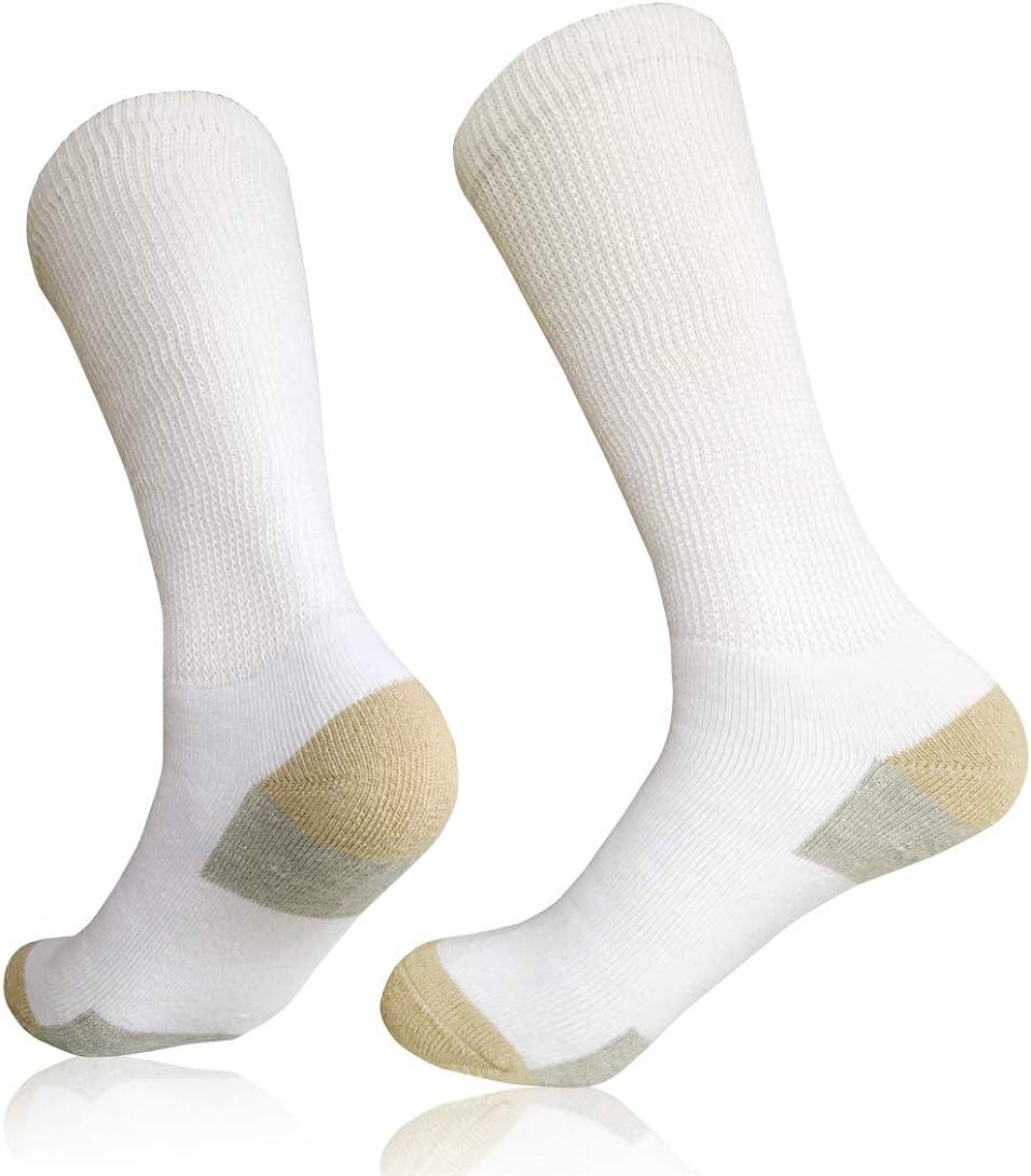 Mens Diabetic Non-Binding Crew Socks - Cushioned for Edema and Swollen ...
