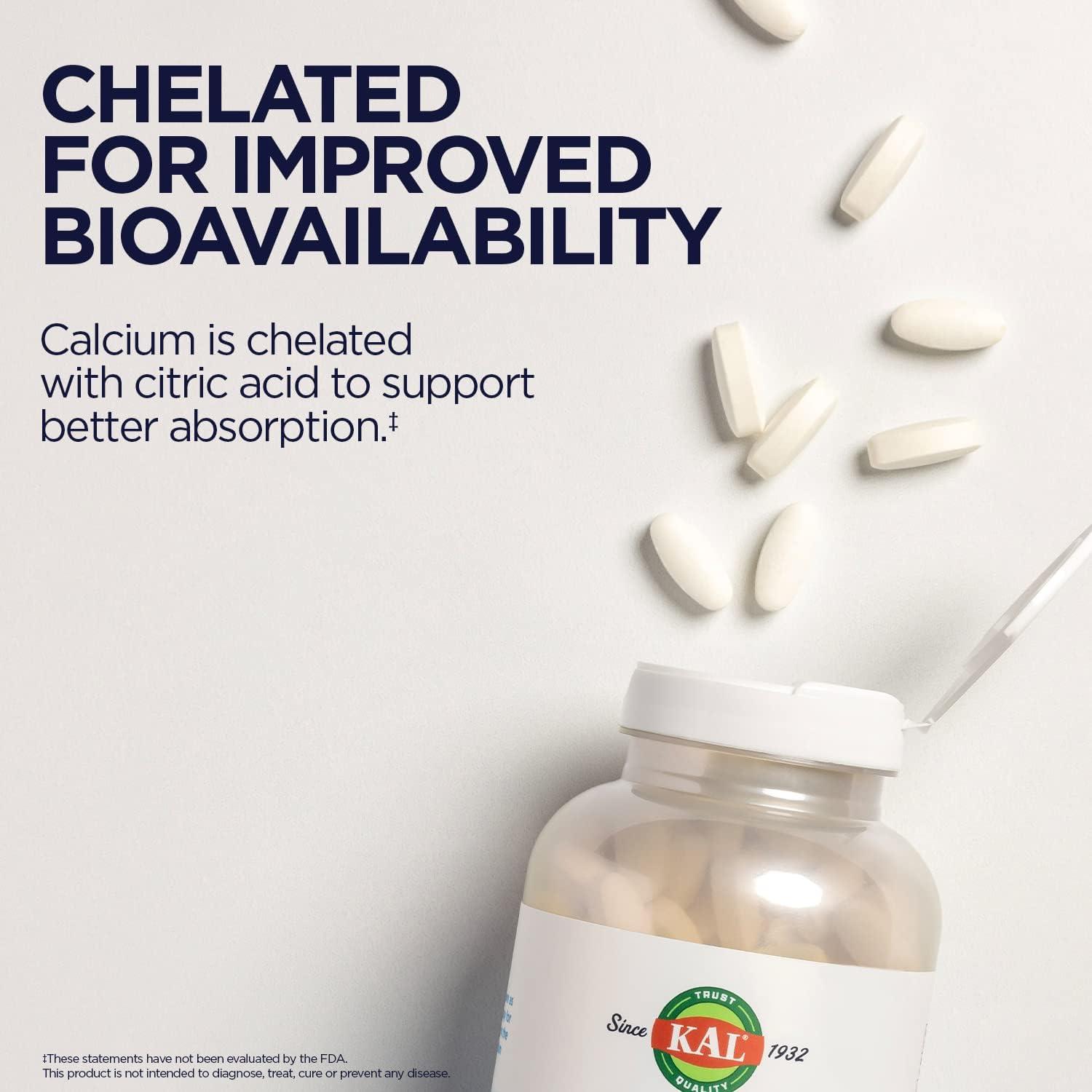 KAL Calcium Citrate 1000mg - High Potency Bone Health Supplement - 240 ...