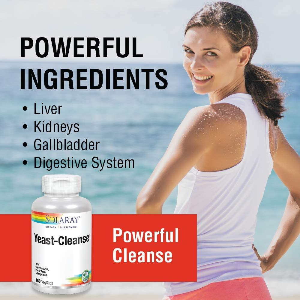 Solaray Yeast-Cleanse 180 VegCaps | Natural Yeast Support & Detox | Buy ...