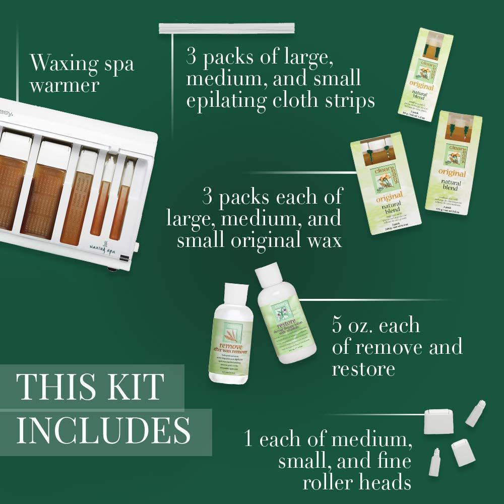 Clean + Easy Waxing Spa Basic Kit (120V) - Complete Face and Body Hair ...