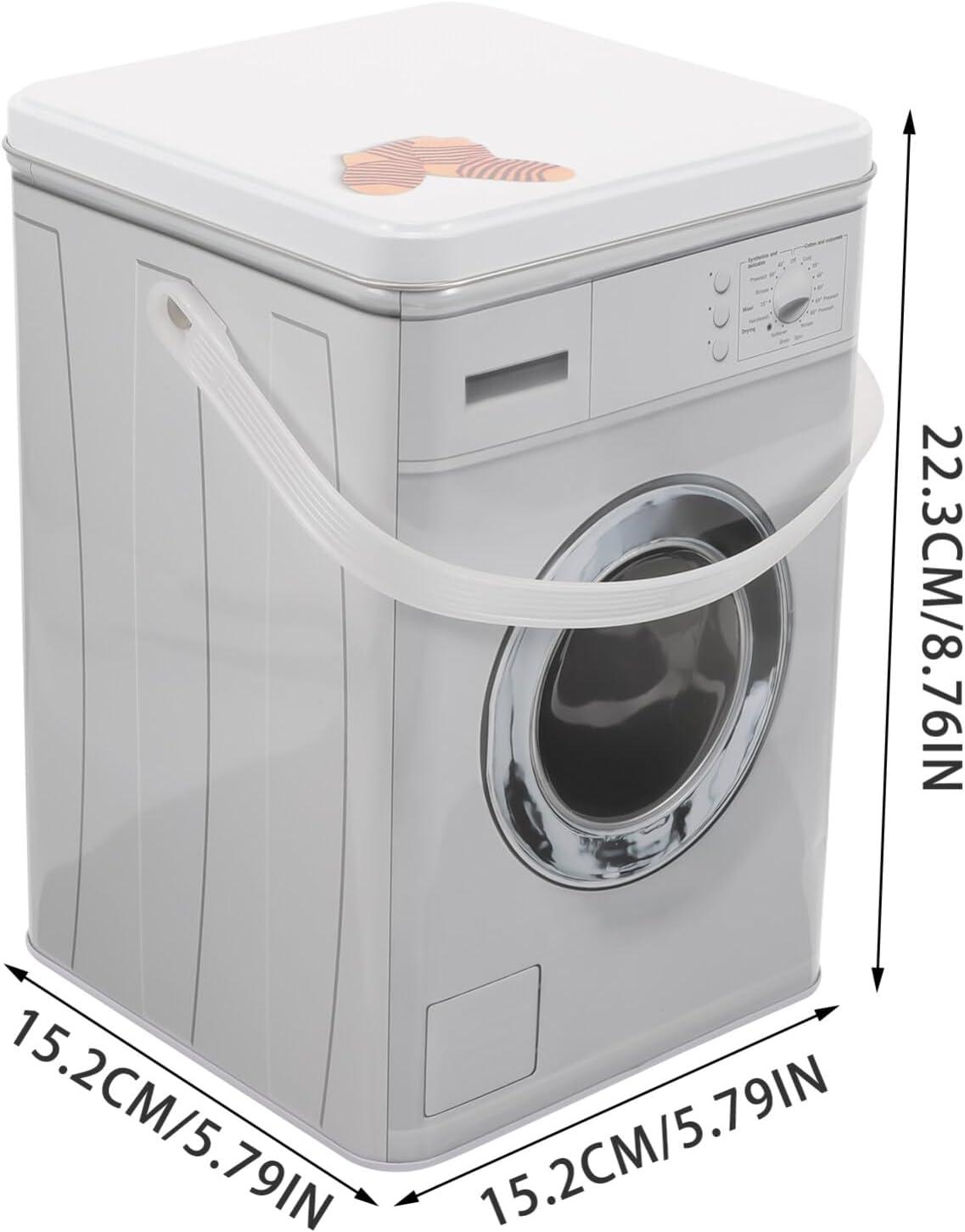 VILLCASE Washing Machine Shaped Laundry Container Large Capacity Metal ...