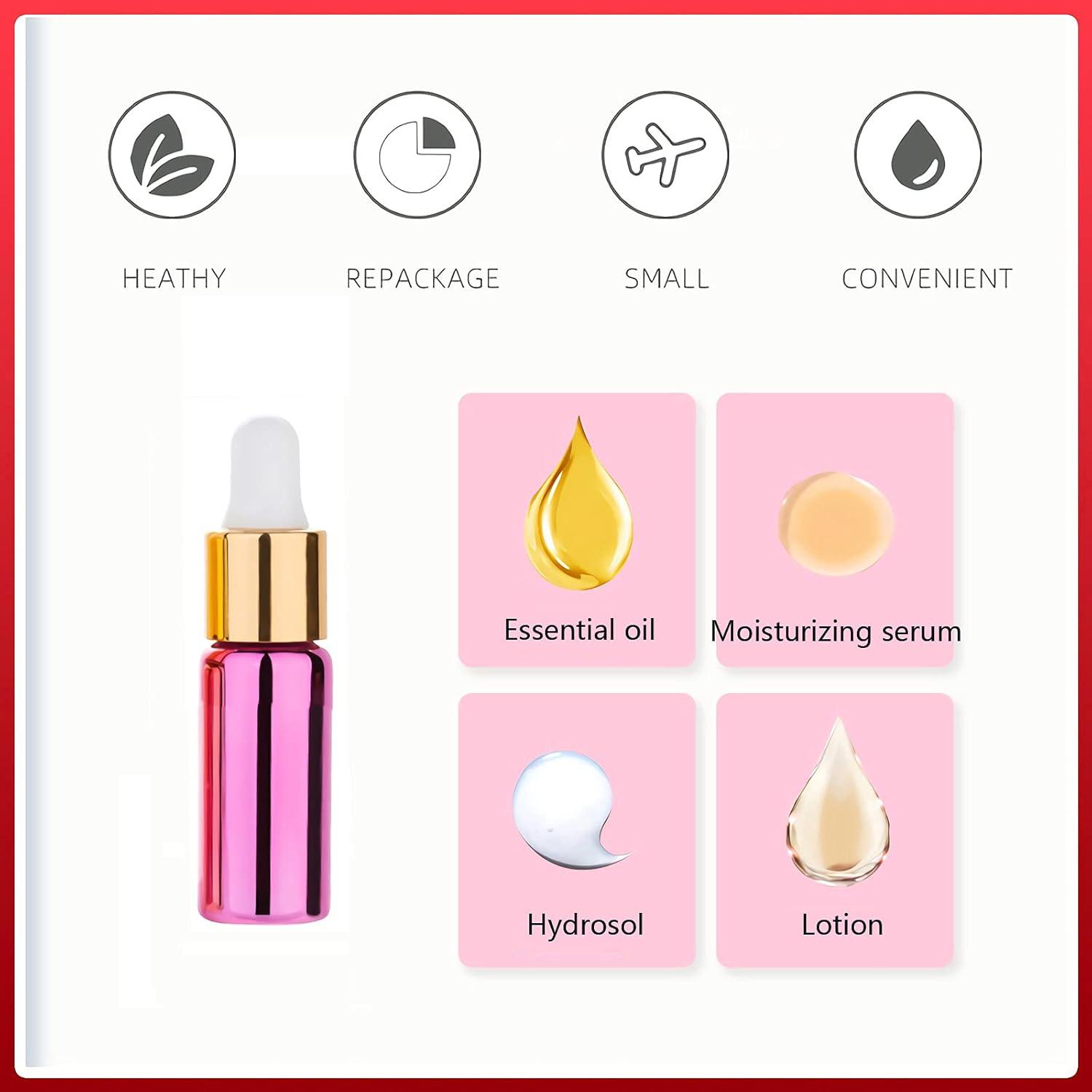 Buy Tianzd 24-Pack 5ml Chrome Pink Drip Bottles with Glass Pipettes ...