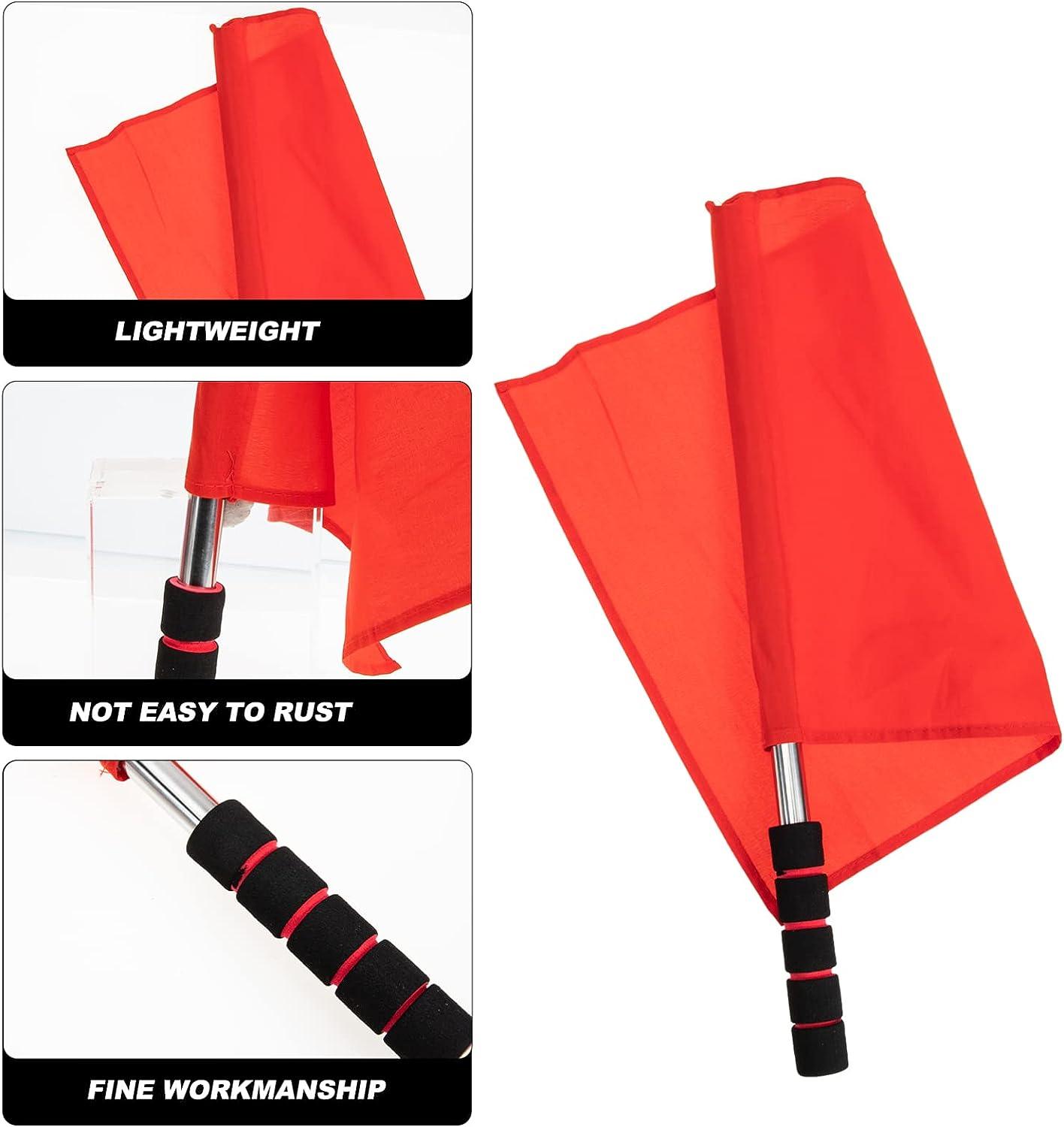 Yardwe Referee Flag 4PCS - Metal Pole Red Training Flags for Soccer ...